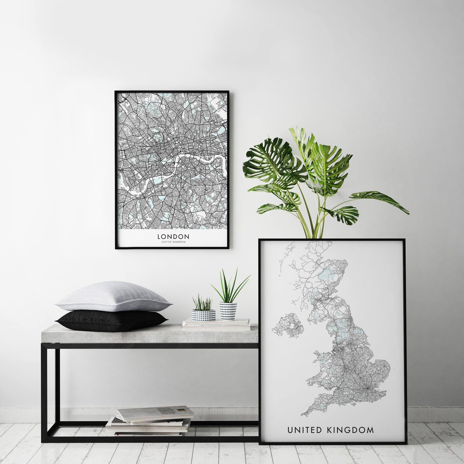 United Kingdom UK Art, Country Road Map Print Wall Art | A4 A3 A2 A1 - Etsy