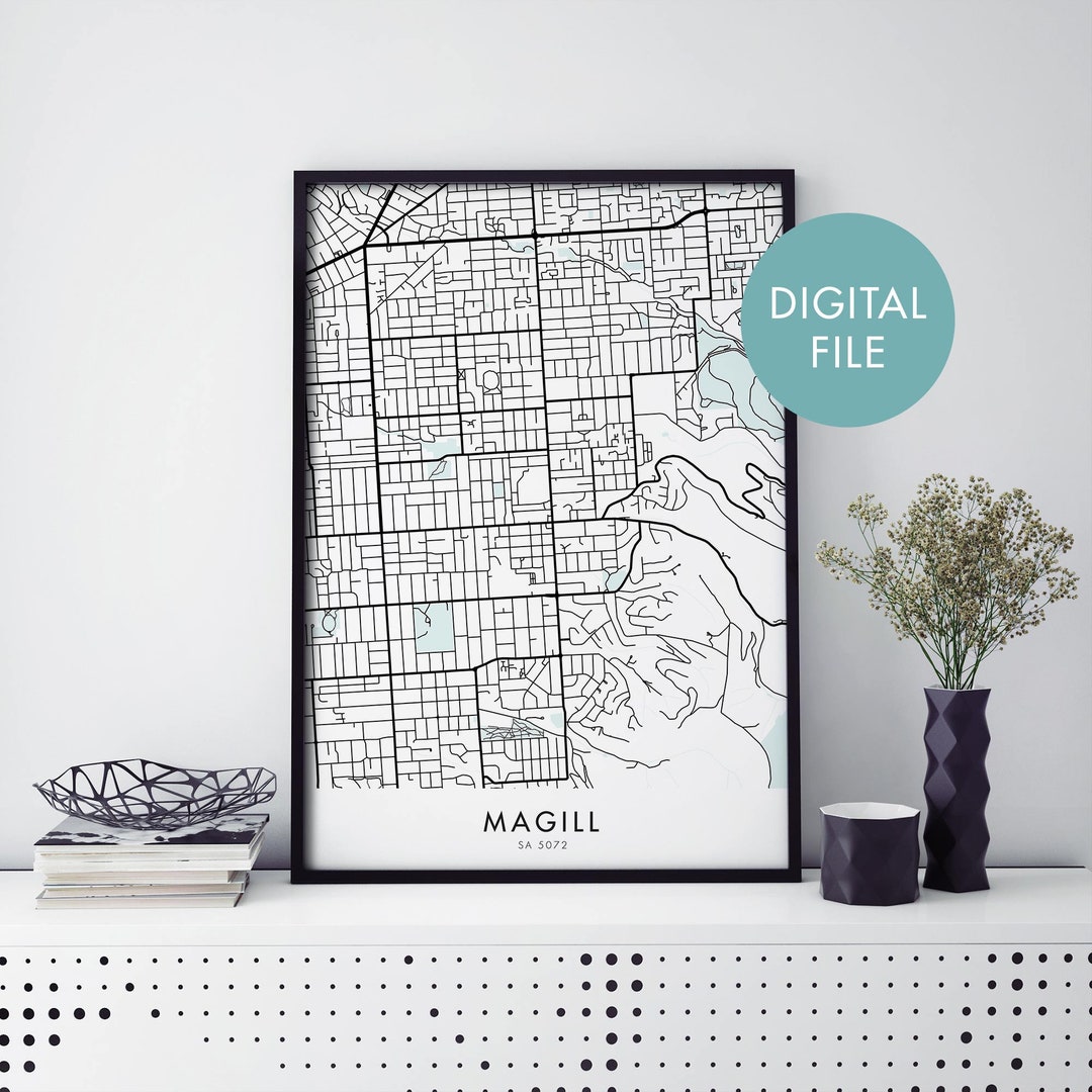 Magill, Adelaide, Australia City Map Print Wall Art | Print at Home ...