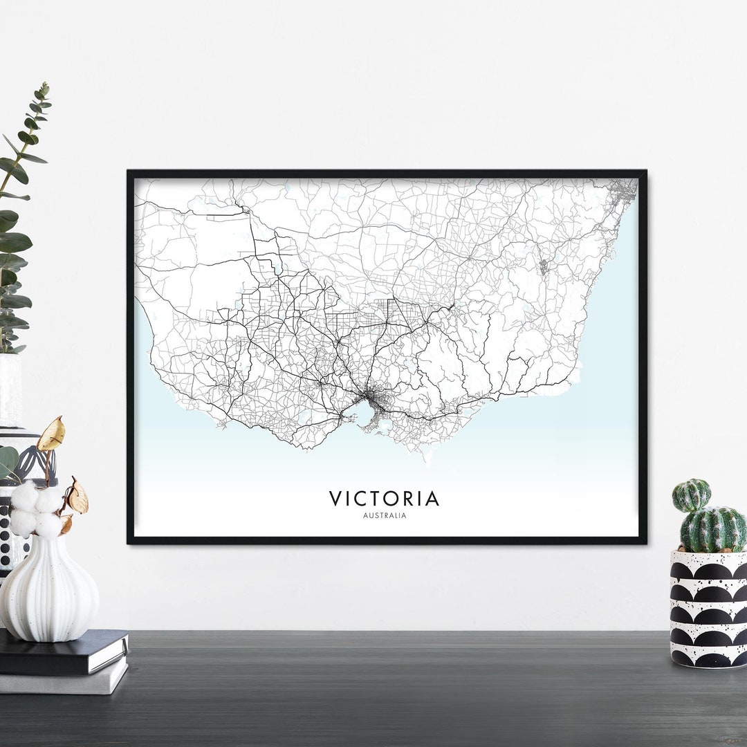 Victoria, Australia, VIC, State Road Map Print Wall Art | A4 A3 A2 A1 ...