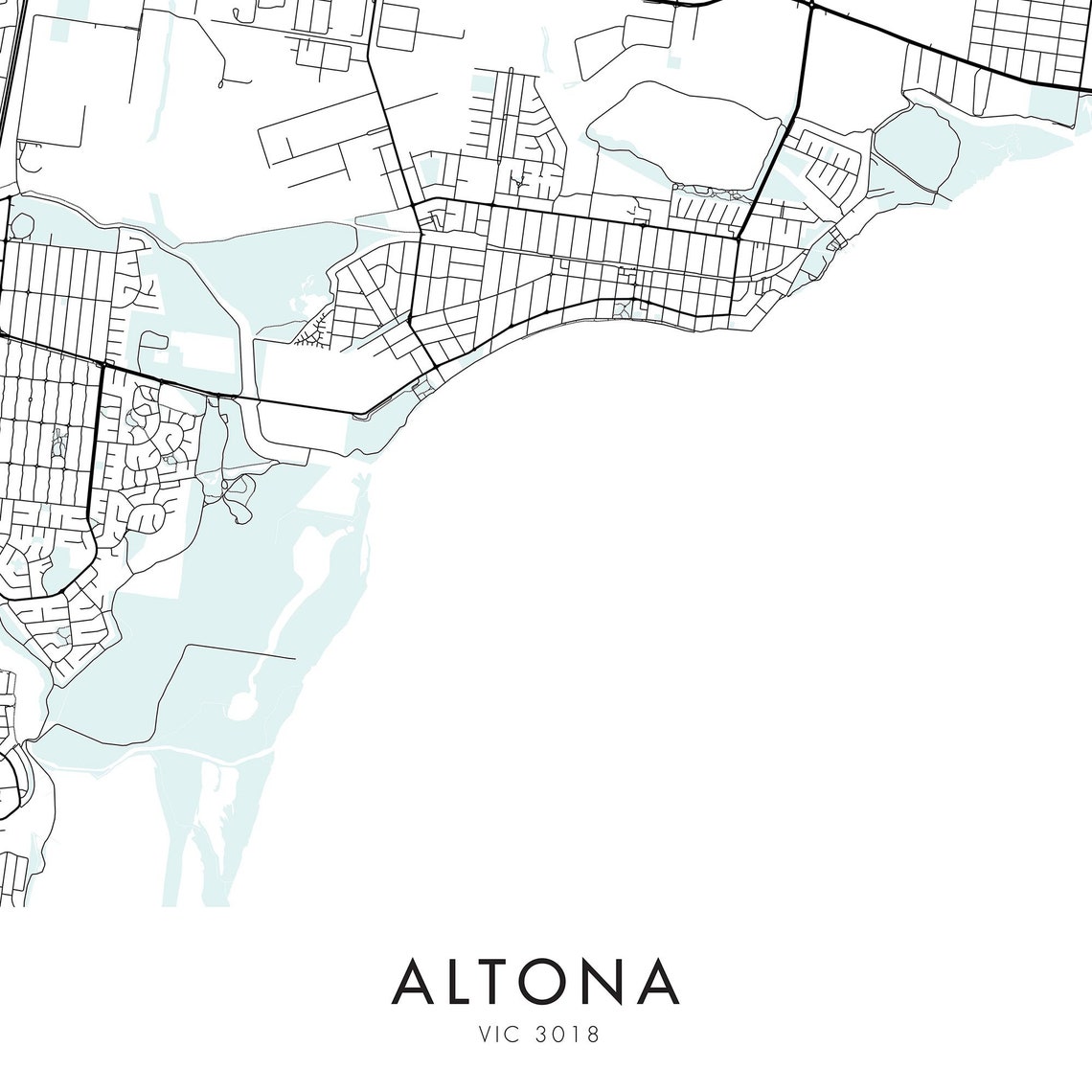 Altona Melbourne City Map Print Wall Art Print At Home | Etsy