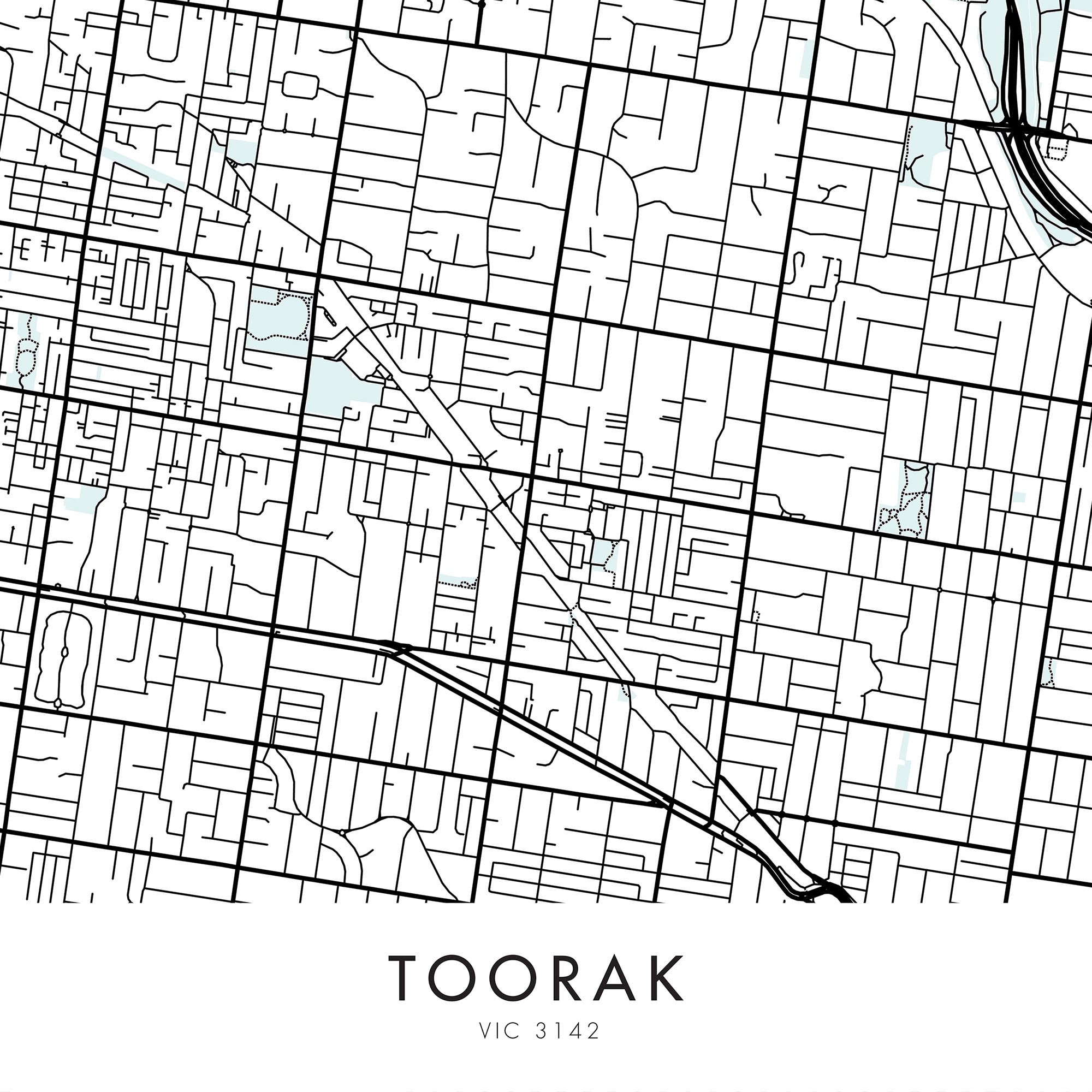 Toorak, Melbourne Art, City Map Print Wall Art | A4 A3 A2 A1 - Etsy