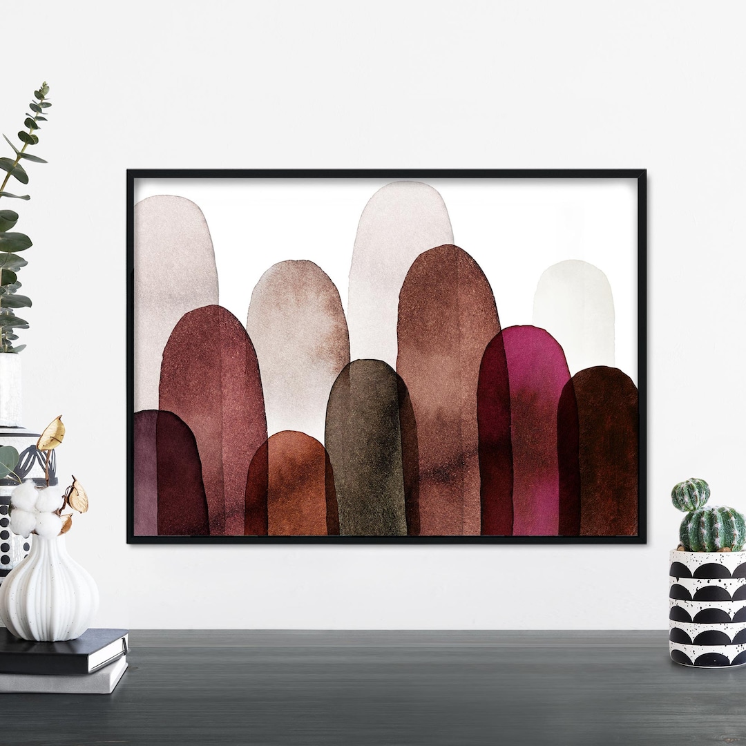 Watercolour Domes Landscape Abstract Print Wall Art 4x6 5x7 A4 A3 A2 A1 ...