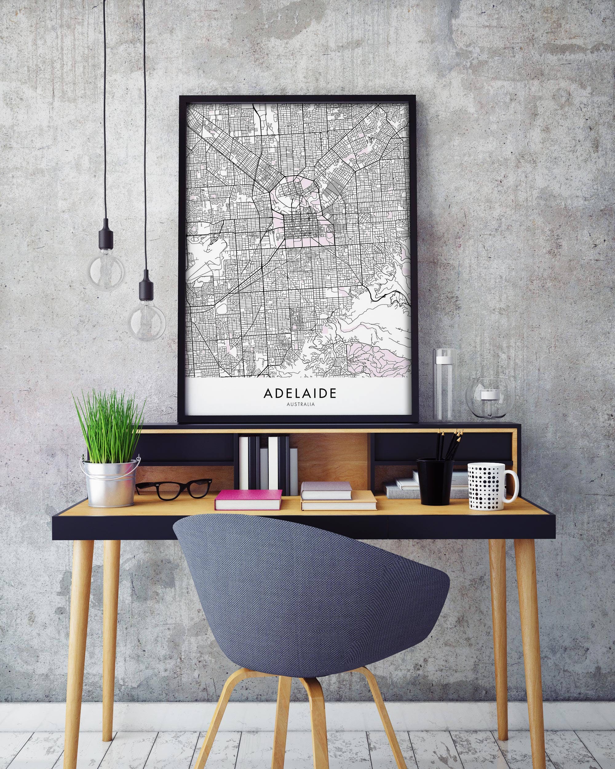 Adelaide Australia Art City Map Print Wall Art A4 A3 A2 A1 | Etsy