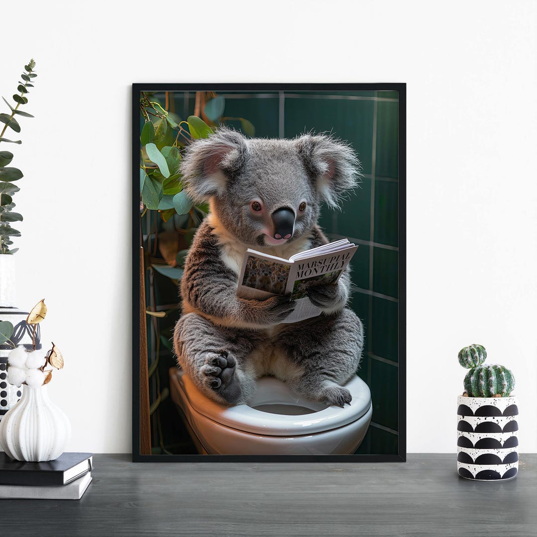 Koala in the Loo | Bathroom, Toilet Print Wall Art | A4 A3 A2 A1 - Etsy