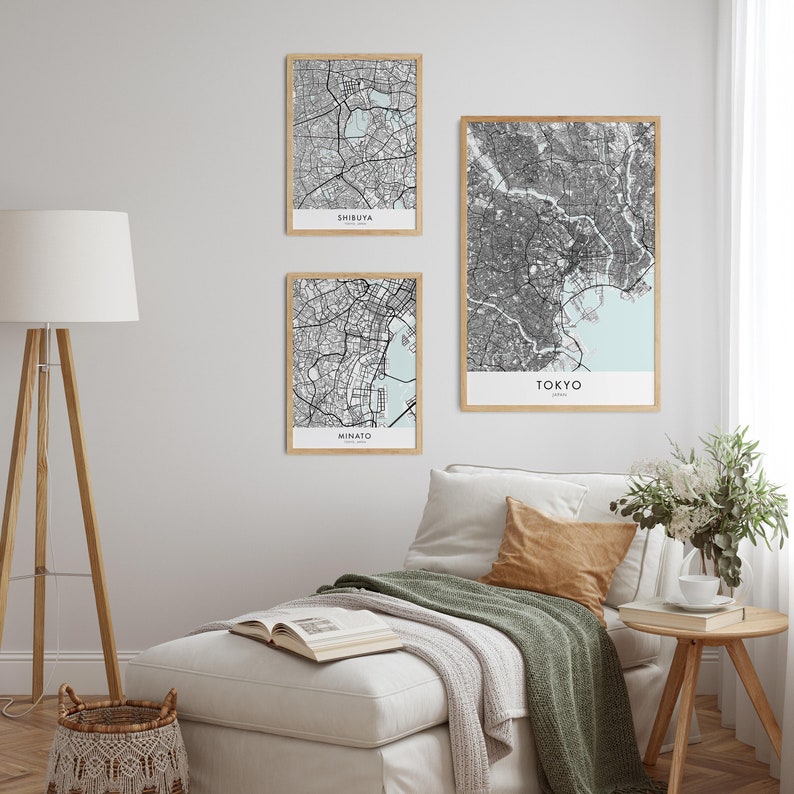 Shibuya, Tokyo, Japan City Map Print Wall Art | Print at Home | Digital ...