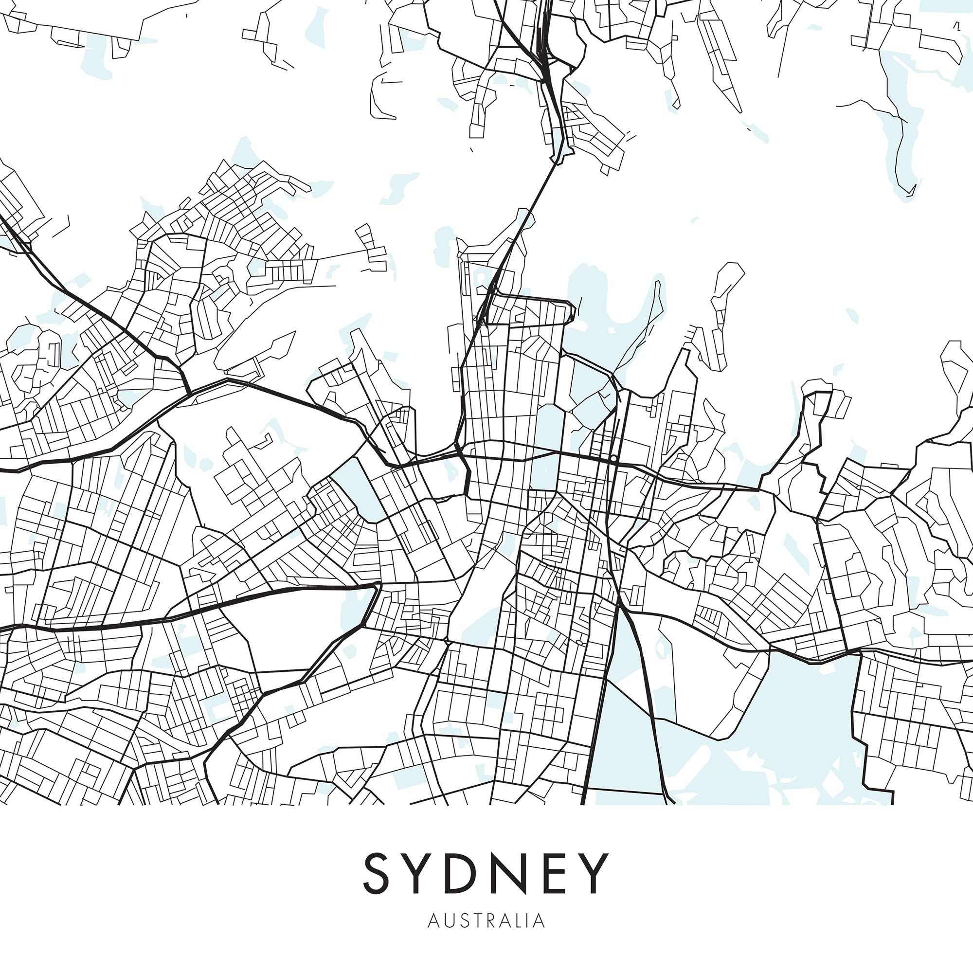 Sydney Australia Art, City Map Print Wall Art | A4 A3 A2 A1 - Etsy