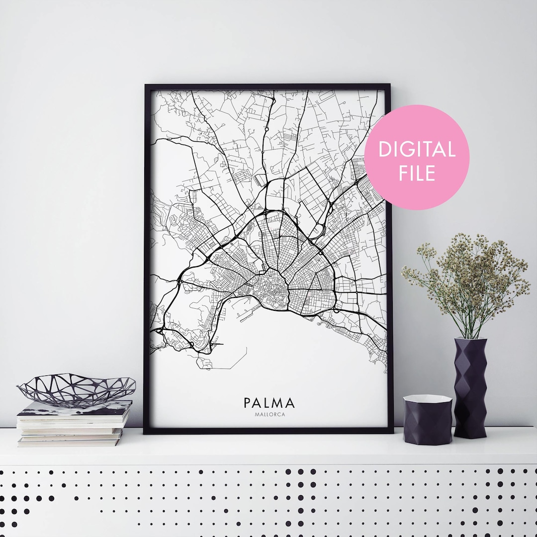 Palma, Mallorca, Majorca, Spain City Map Print Wall Art | Print at Home ...