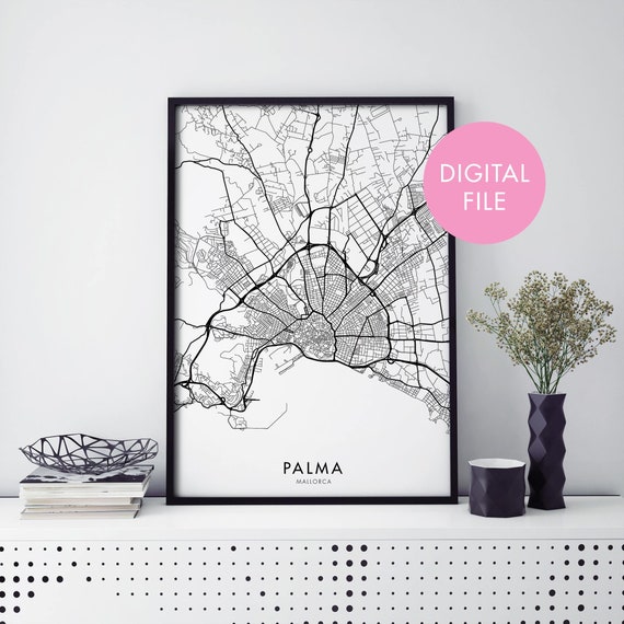 Palma Mallorca Majorca Spain City Map Print Wall Art | Etsy