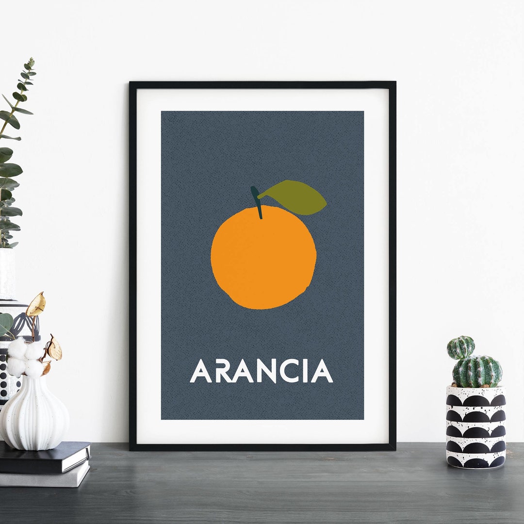 Arancia | Italian Food Retro Illustrative Print Wall Art | 4x6 5x7 A4 ...
