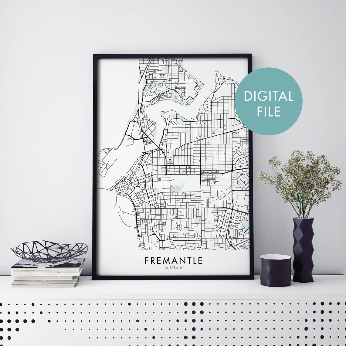 Fremantle Western Australia City Map Print Wall Art Print - Etsy