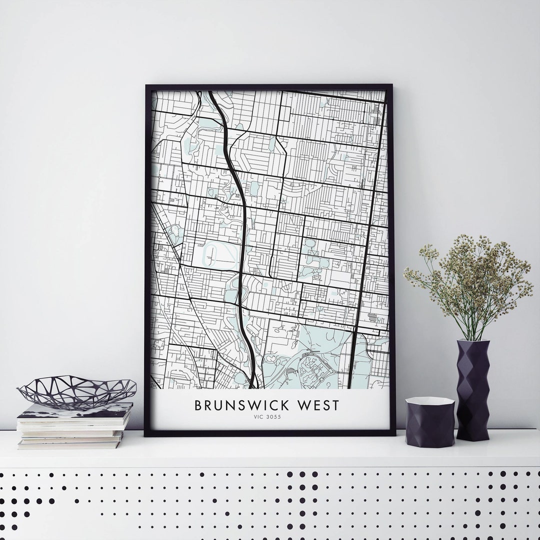 Brunswick West, Melbourne Art, City Map Print Wall Art | A4 A3 A2 A1 - Etsy