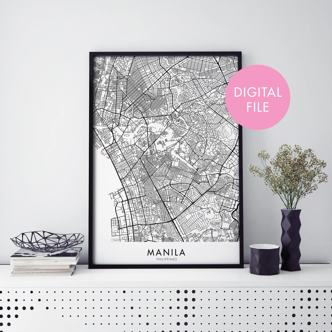 Manila Philippines City Map Print Wall Art Print at Home - Etsy