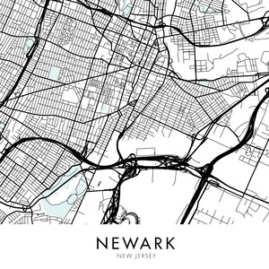Newark, New Jersey City Art, Map Print Wall Art | A4 A3 A2 A1 - Etsy
