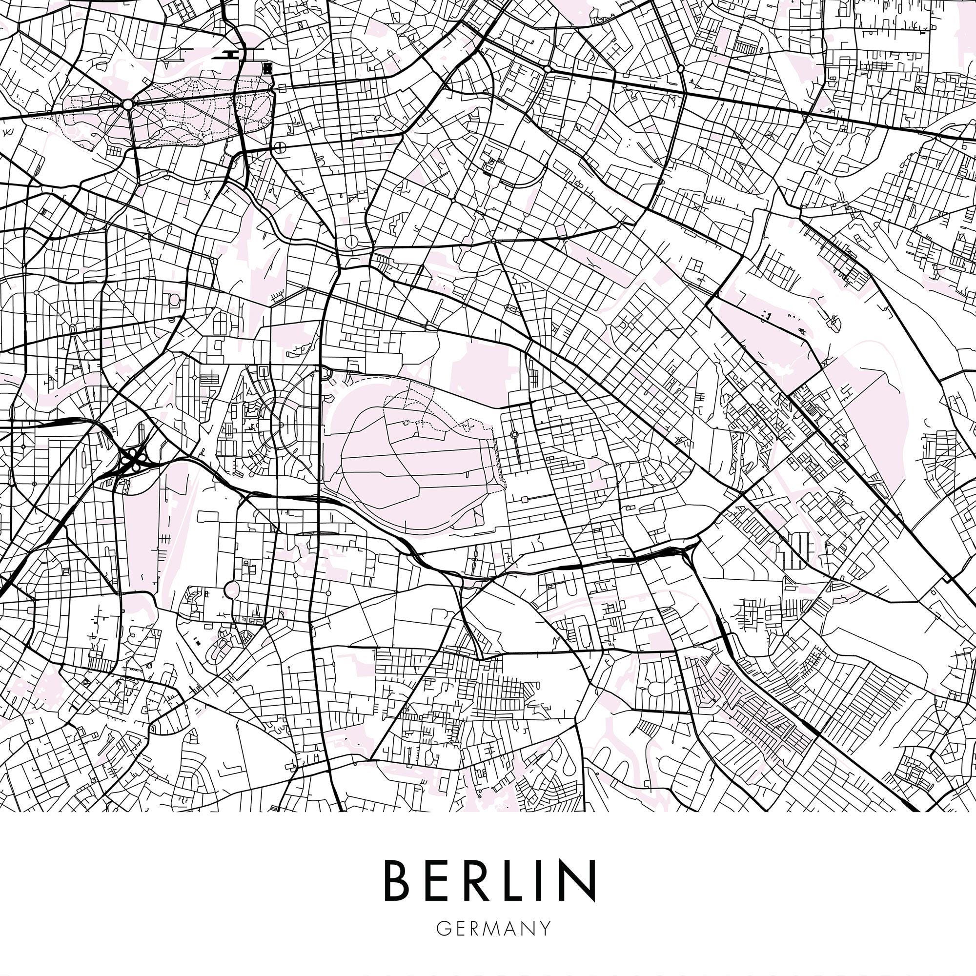 Berlin Germany Art City Map Print Wall Art A4 A3 A2 A1 - Etsy