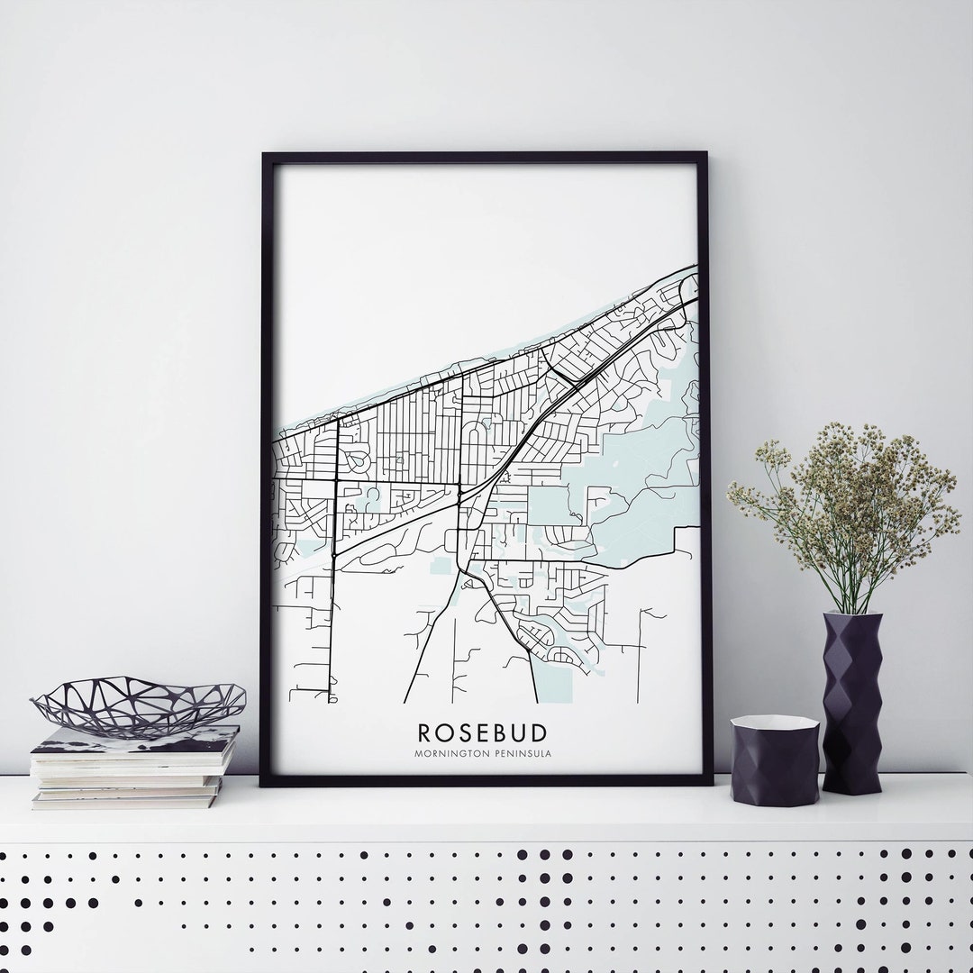 Rosebud, Mornington Peninsula, Victoria, Australia Art, City Map Print ...