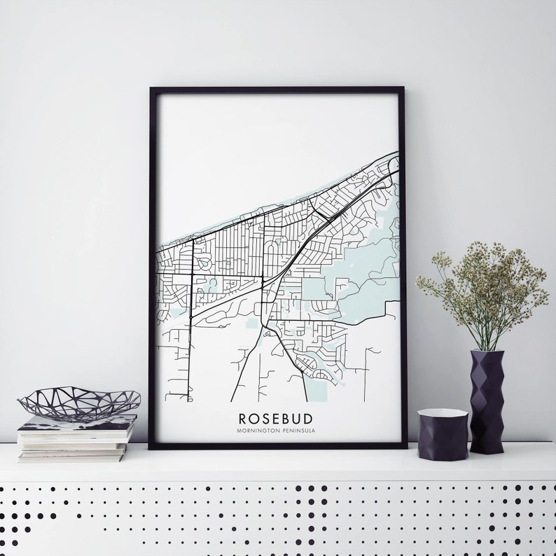 Rosebud, Mornington Peninsula, Victoria, Australia Art, City Map Print ...