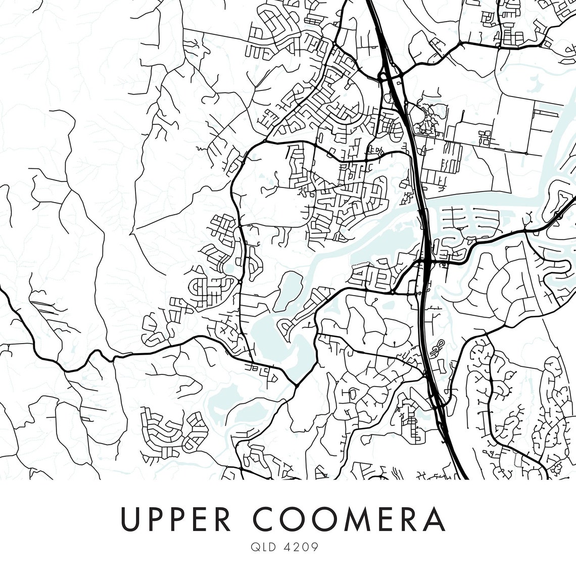 Upper Coomera Gold Coast Australia City Map Print Wall Art - Etsy UK
