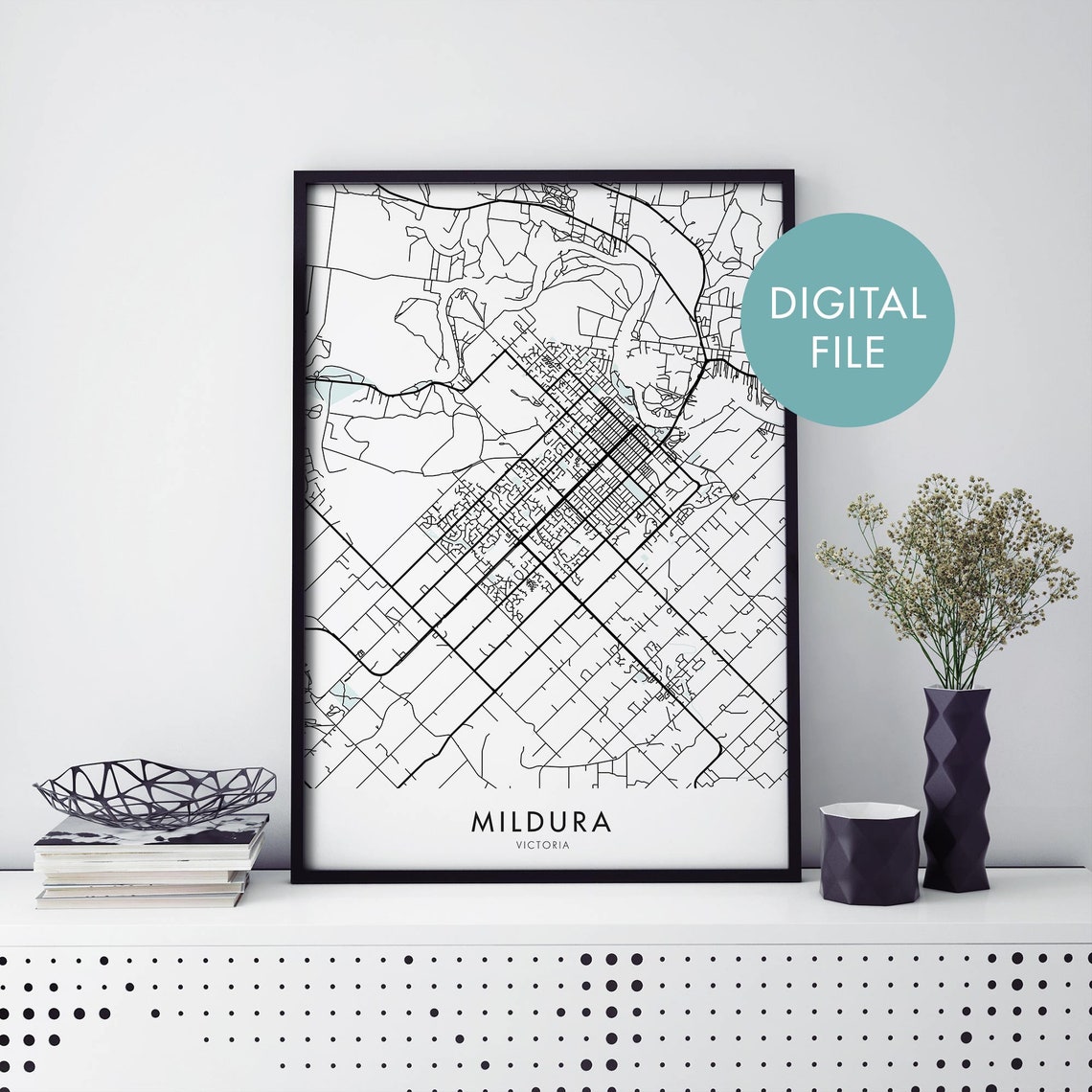 Mildura Victoria Australia City Map Print Wall Art Print | Etsy