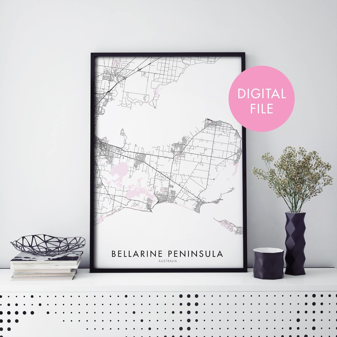 Bellarine Peninsula, Victoria, Australia City Map Print Wall Art ...