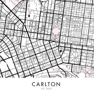 Carlton, Melbourne Art, City Map Print Wall Art | A4 A3 A2 A1 - Etsy