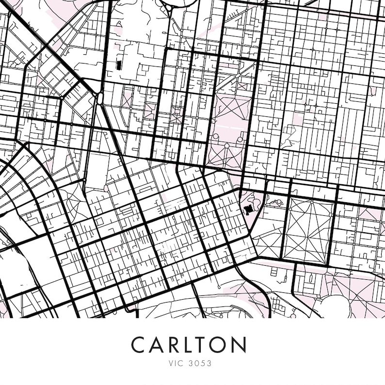 Carlton Melbourne Art City Map Print Wall Art A4 A3 A2 A1 - Etsy