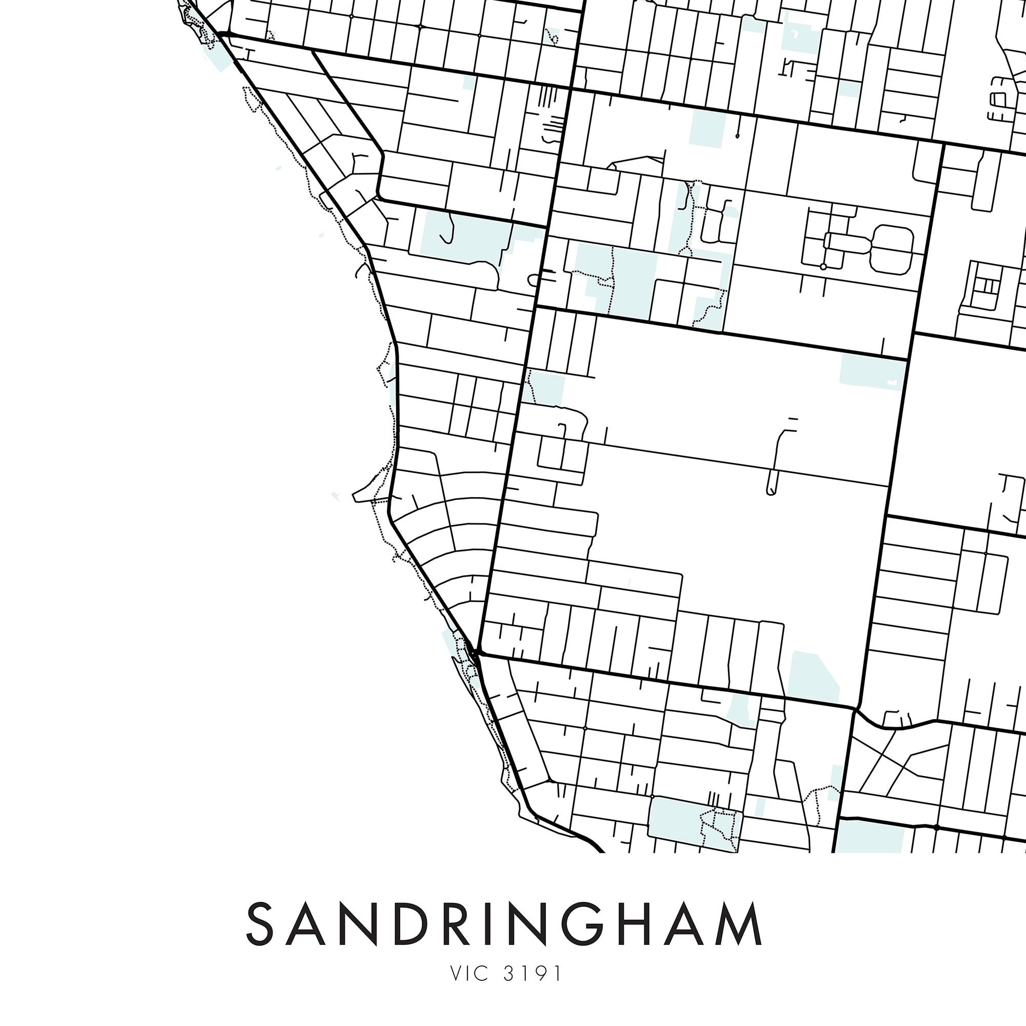 Sandringham Melbourne City Map Print Wall Art Print at Home - Etsy UK