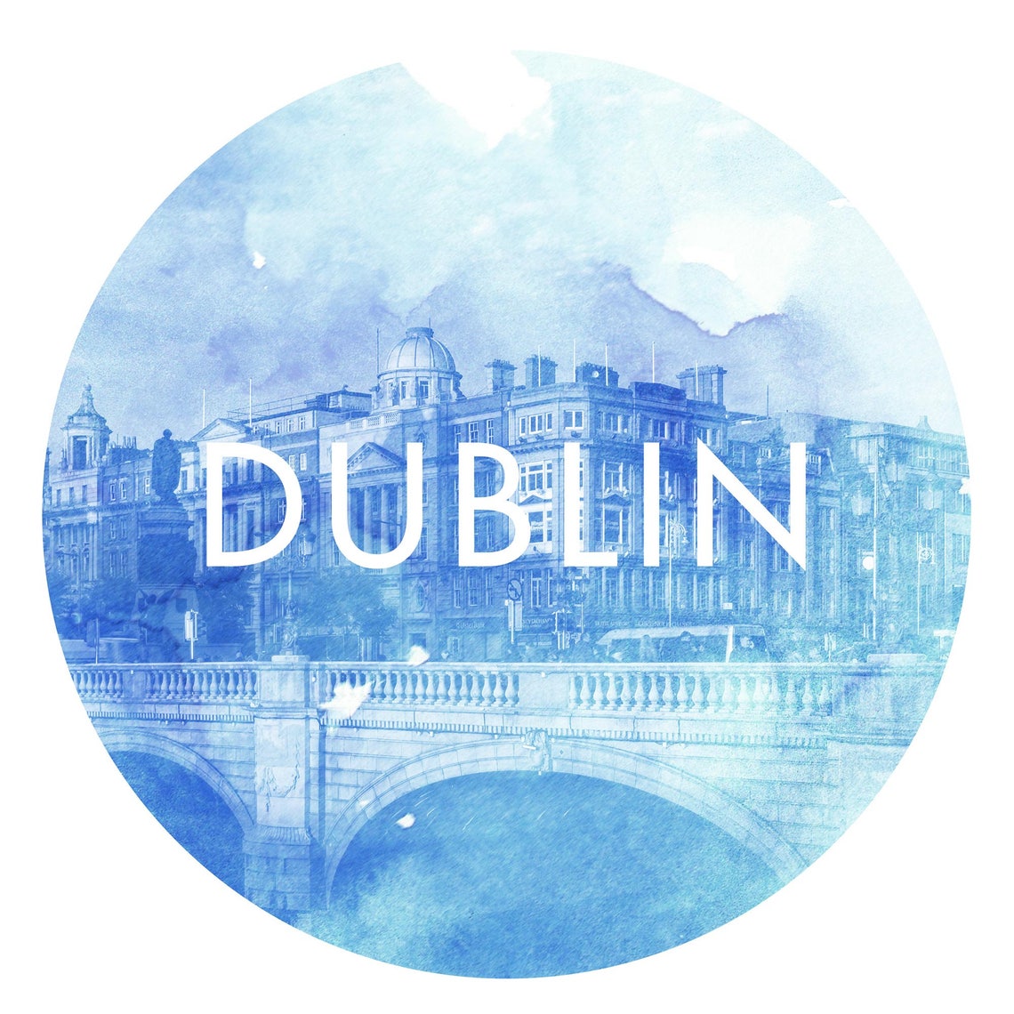 Dublin Ireland Watercolour Print Wall Art 4x6 5x7 A4 A3 A2 - Etsy