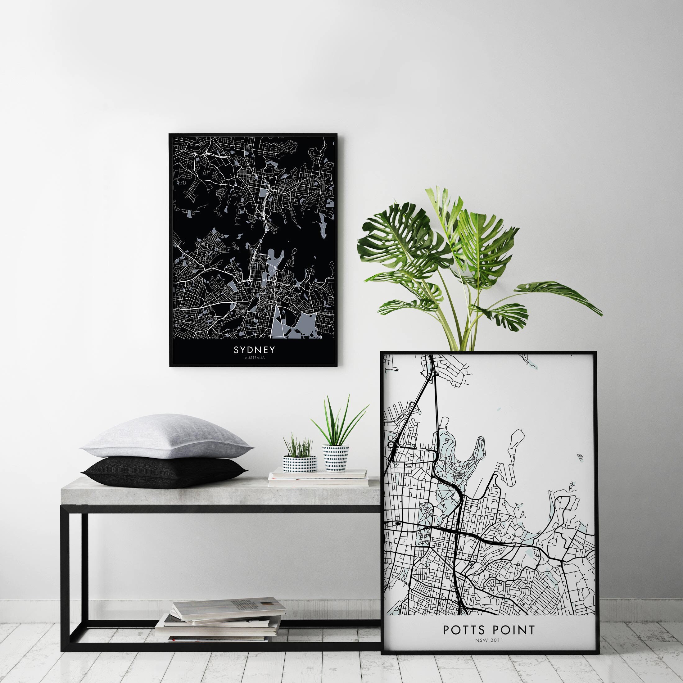 Potts Point Sydney Australia Art City Map Print Wall Art - Etsy