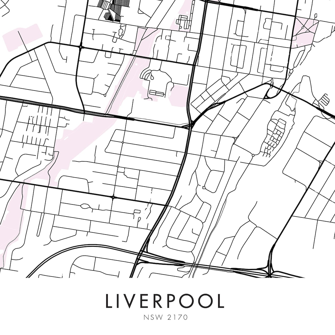 Liverpool Sydney Australia City Map Print Wall Art Print - Etsy