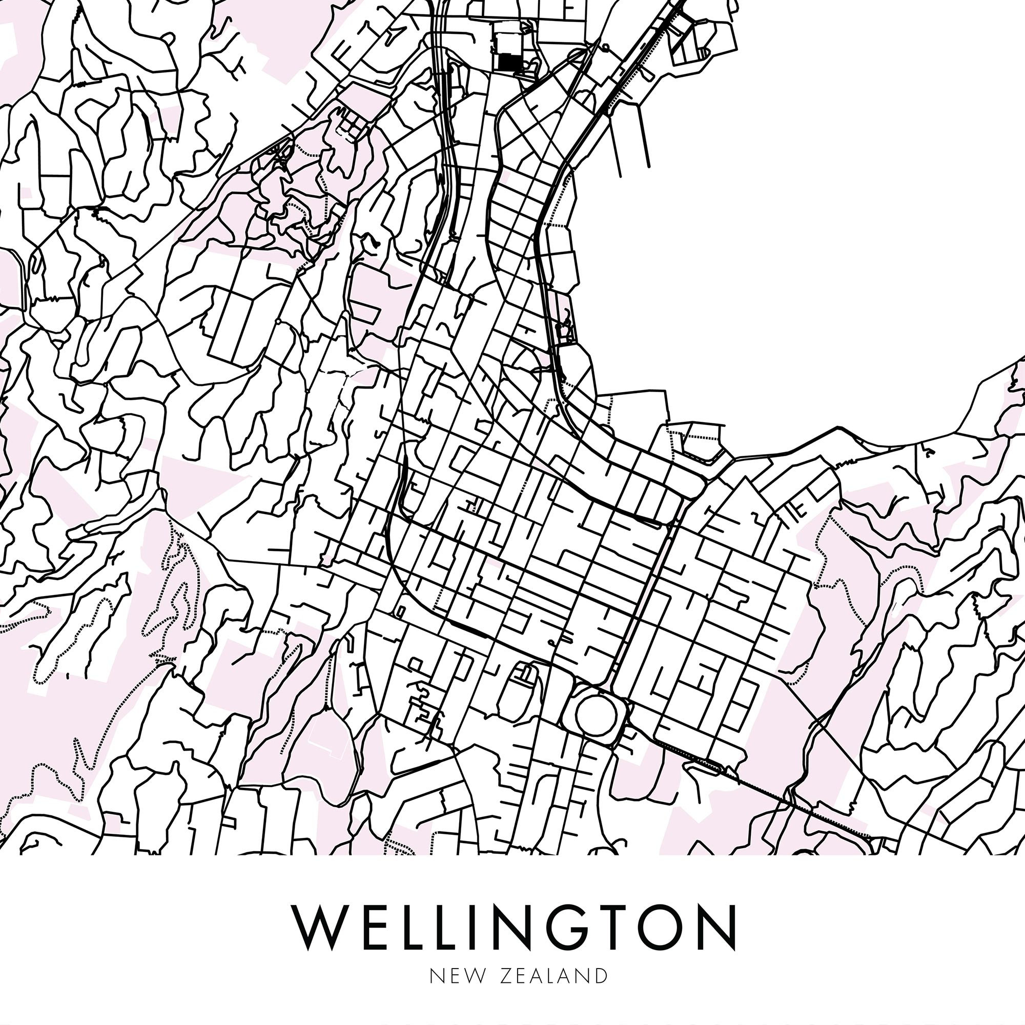 Wellington New Zealand City Map Print Wall Art Print At | Etsy