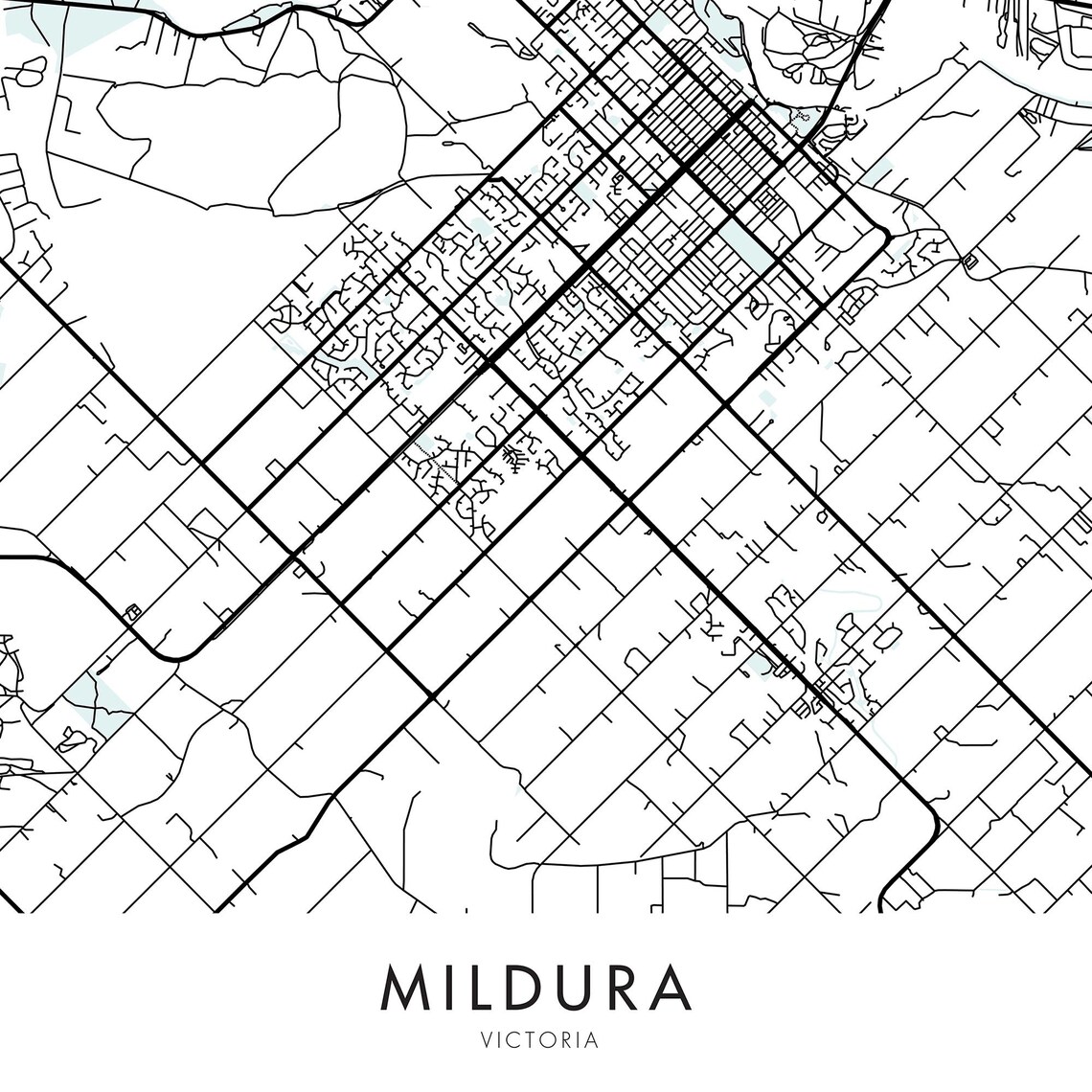 Mildura Victoria Australia City Map Print Wall Art Print - Etsy