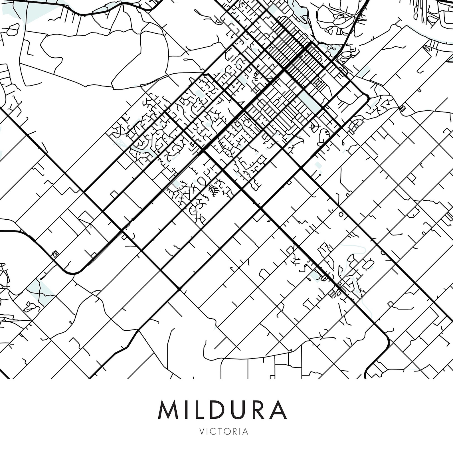 Mildura Victoria Australia City Map Print Wall Art Print | Etsy