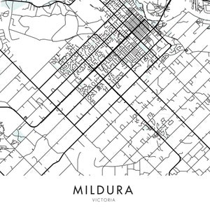 Mildura, Victoria, Australia City Map Print Wall Art | Print at Home ...