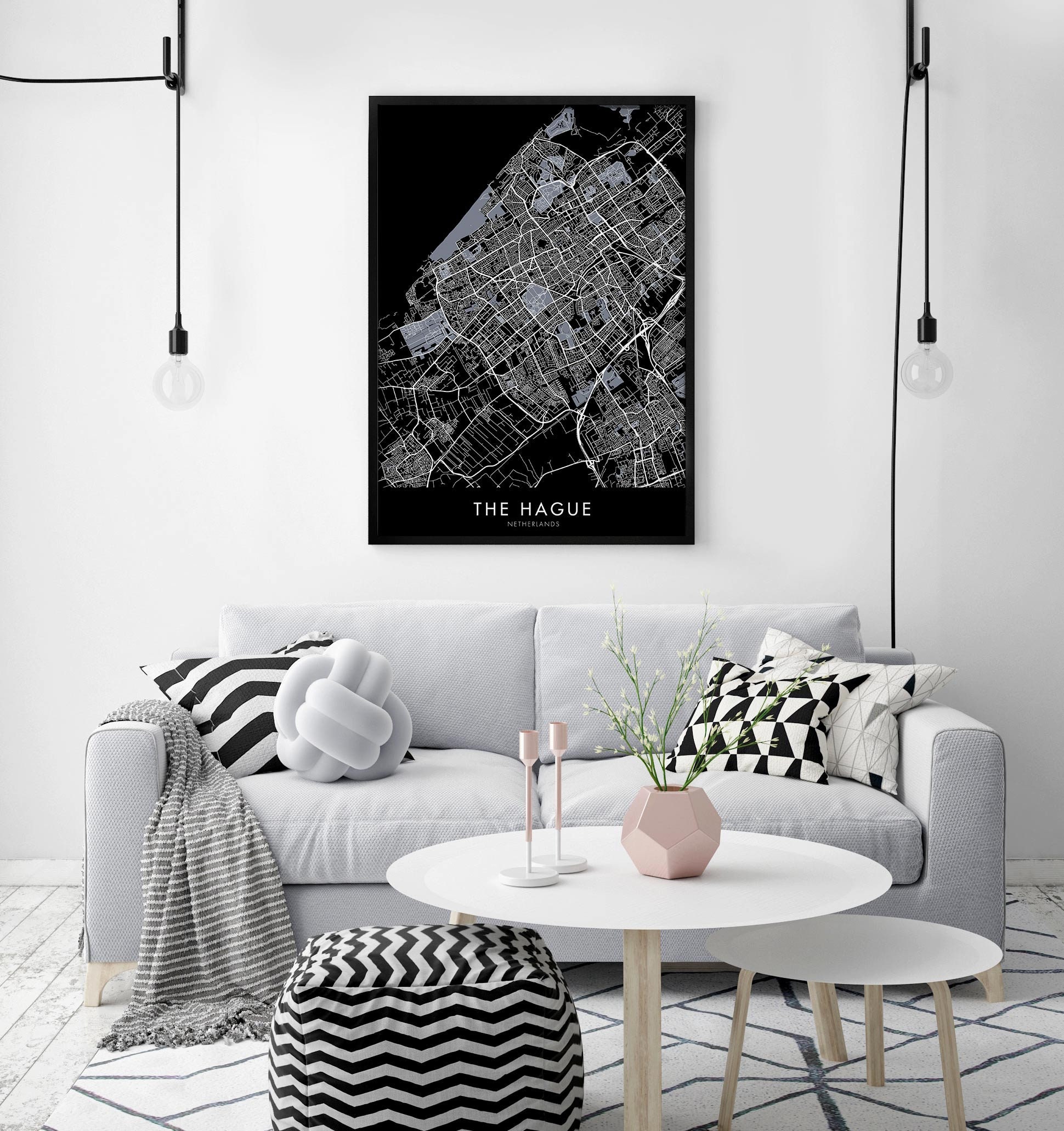 The Hague, Netherlands City Map Print Wall Art Poster | A4 A3 A2 - Etsy