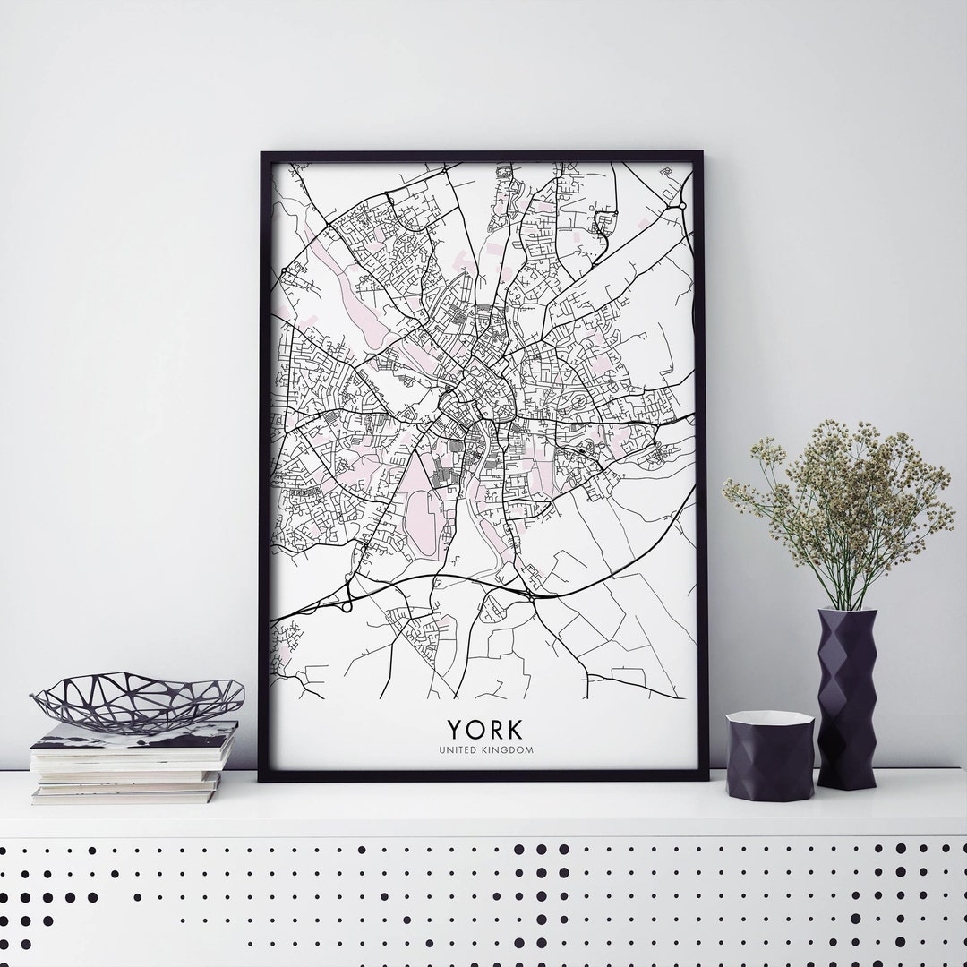 York, England UK Art, City Map Print Wall Art | A4 A3 A2 A1 - Etsy