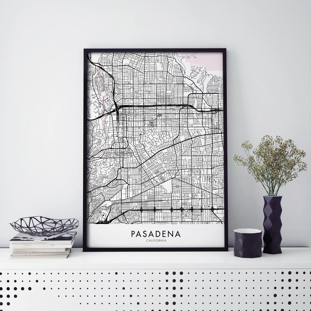 Pasadena, California Art, City Map Print Wall Art | A4 A3 A2 A1 - Etsy