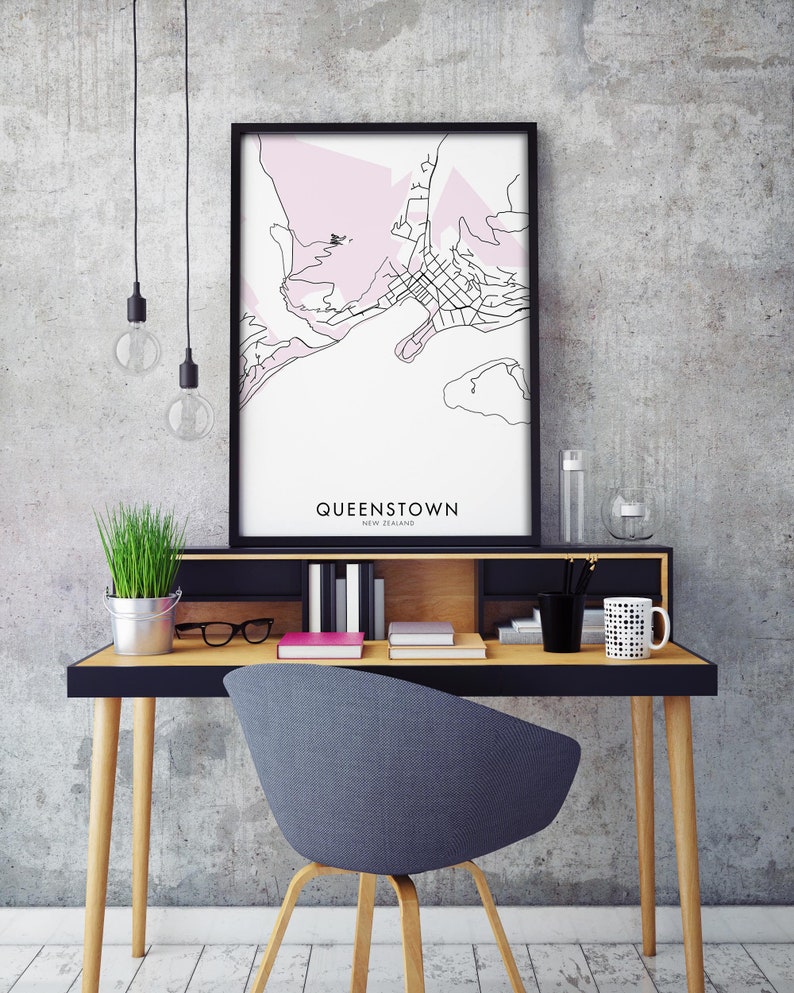 Queenstown, New Zealand Art, City Map Print Wall Art | A4 A3 A2 A1 - Etsy