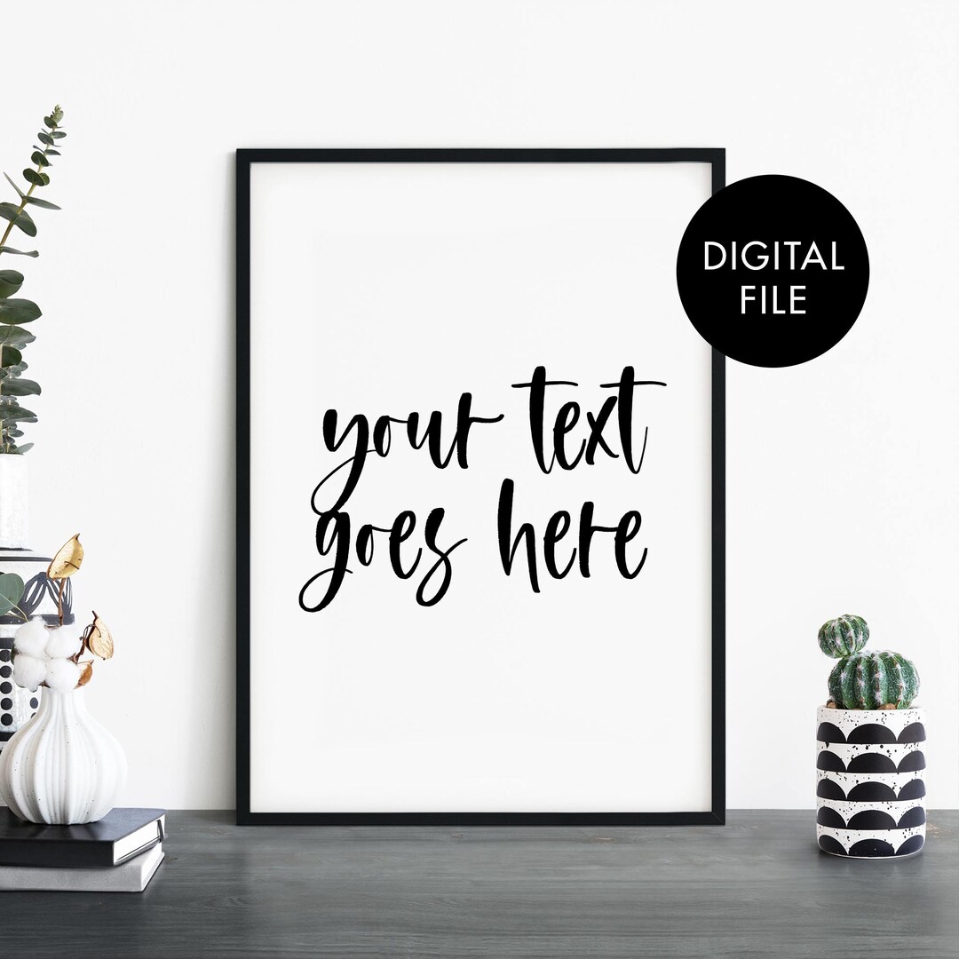 DIGITAL DOWNLOAD Custom Quote Text Poster Print Wall Art | Personalized ...