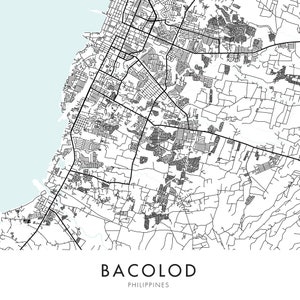 Bacolod, Philippines City Map Print Wall Art | Print at Home | Digital ...