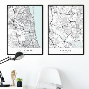 Ashmore, Gold Coast, Australia City Map Print Wall Art | Print at Home ...