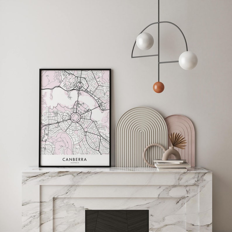 Canberra, Australia City Map Print Wall Art | Print at Home | Digital ...