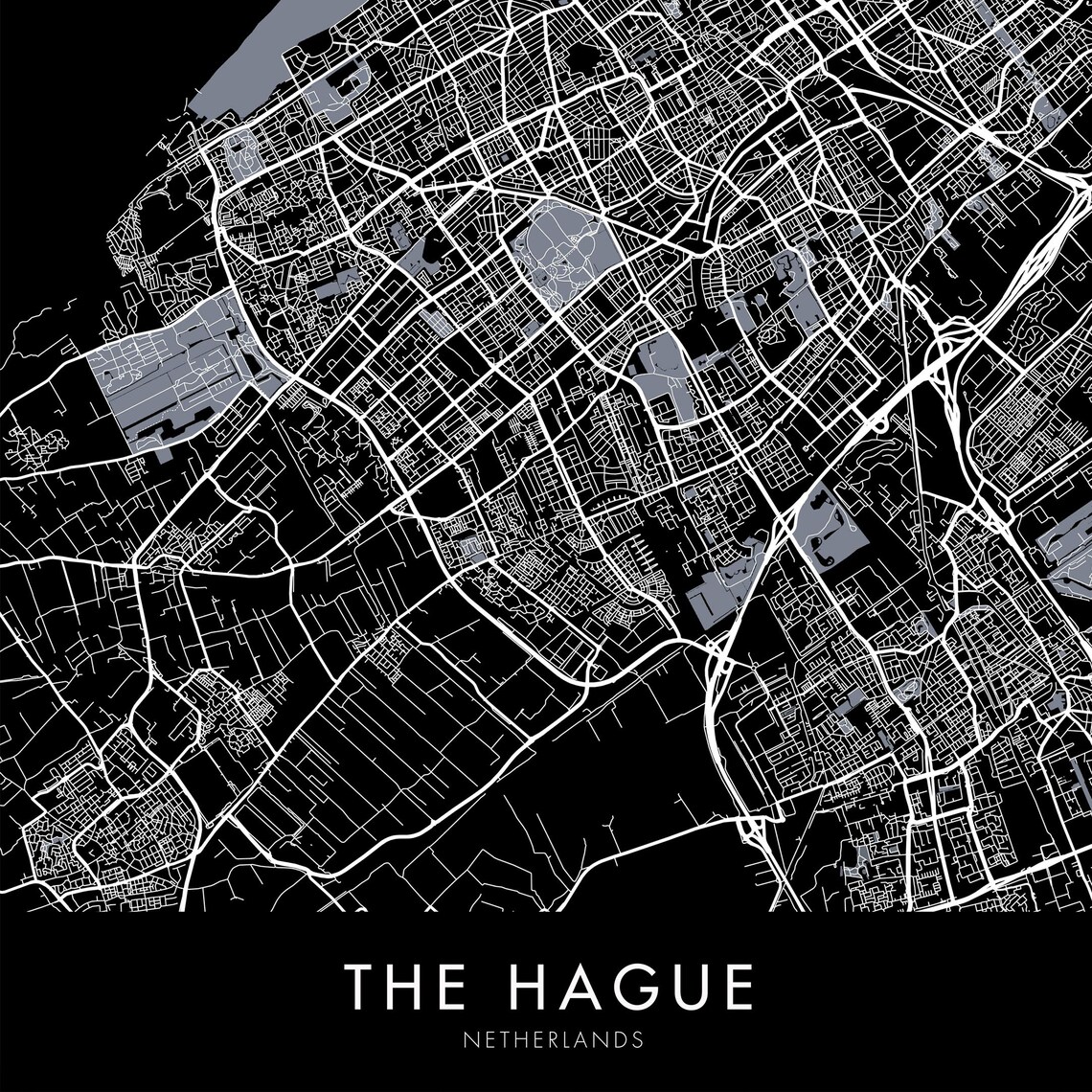 The Hague Netherlands City Map Print Wall Art Poster A4 A3 | Etsy