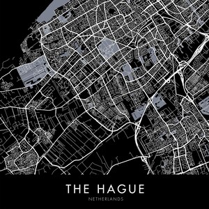 The Hague, Netherlands City Map Print Wall Art Poster | A4 A3 A2 - Etsy