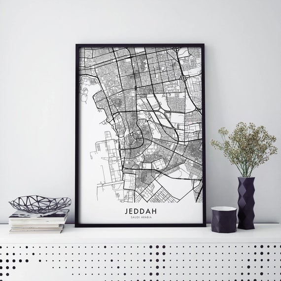 Jeddah Saudi Arabia City Art Map Print Wall Art A4 A3 A2 | Etsy