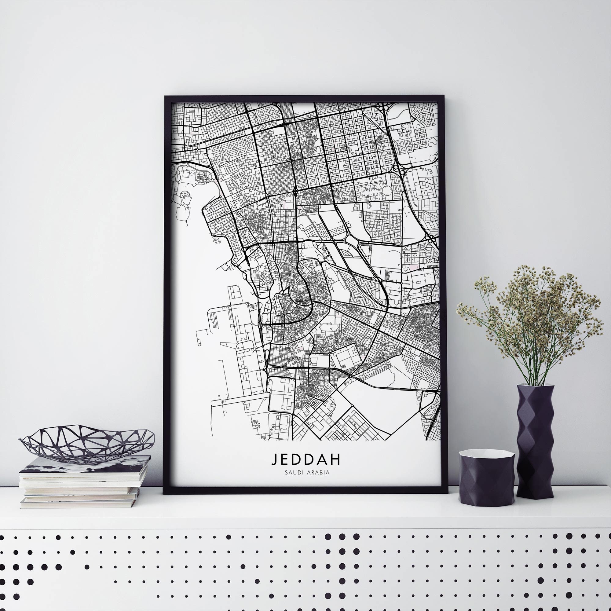 Jeddah Saudi Arabia City Art Map Print Wall Art A4 A3 A2 - Etsy