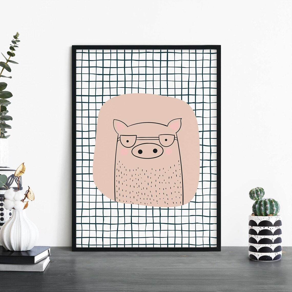 Pig Poster Print Wall Art Childrens Kids Boys Girls Nursery - Etsy