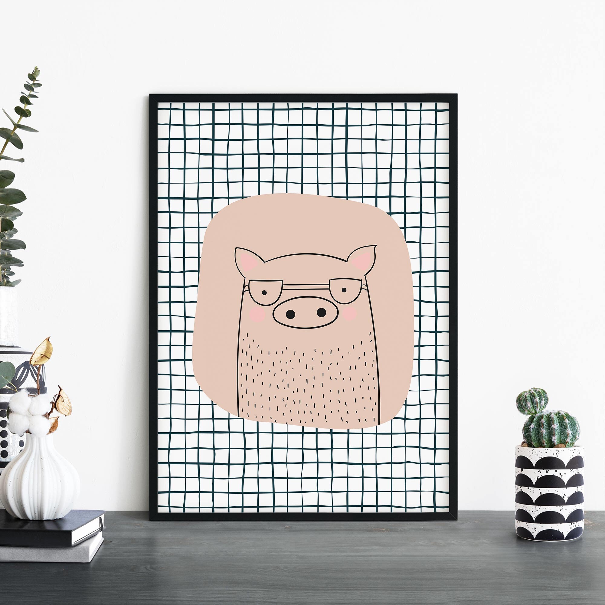 Pig Poster Print Wall Art Childrens Kids Boys Girls Nursery | Etsy
