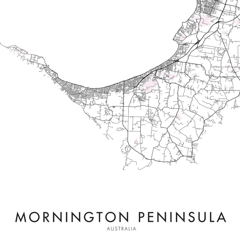 Mornington Peninsula Victoria Australia City Map Print Wall | Etsy