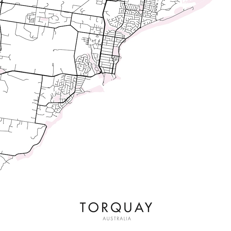 Torquay, Victoria, Australia Art, City Map Print Wall Art | A4 A3 A2 A1 ...