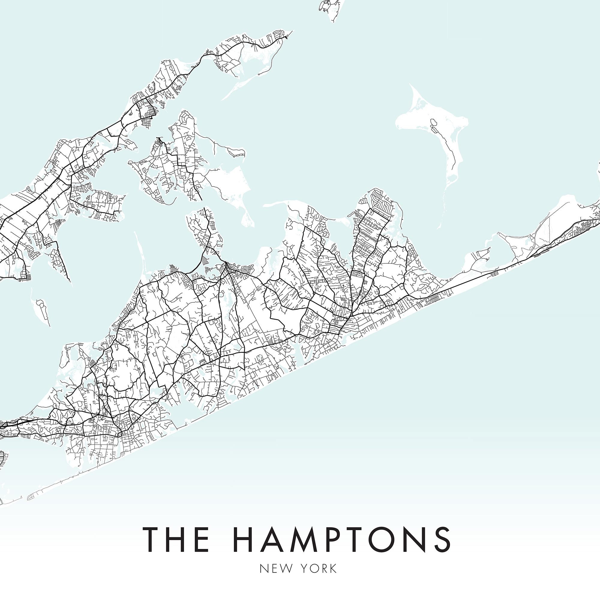 The Hamptons New York Art City Map Print Wall Art A4 A3 A2 - Etsy